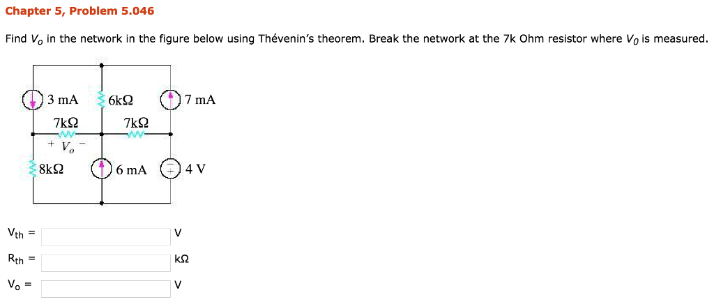 Solved Chapter 5, Problem 5.046 Find Vo in the network in | Chegg.com