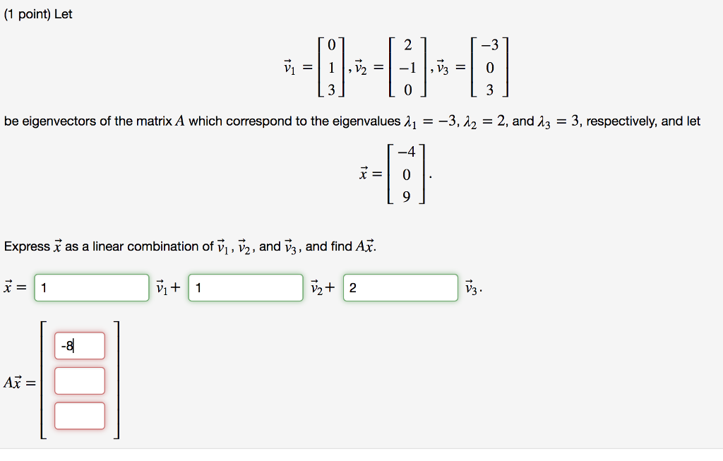 Solved: Let V_1 Vector = [0 1 3], V_2 Vector = [2 -1 0], V... | Chegg.com