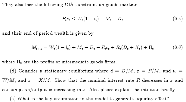 A3. Consider a limited participation model. There is | Chegg.com