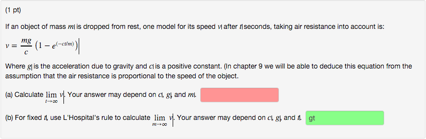 Solved: If An Object Of Mass M| Is Dropped From Rest, One ... | Chegg.com