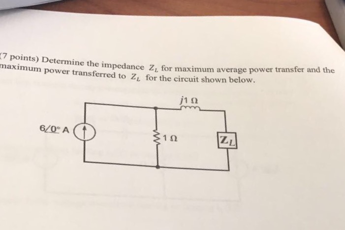 Solved Determine the impedance Z_L for maximum average power | Chegg.com
