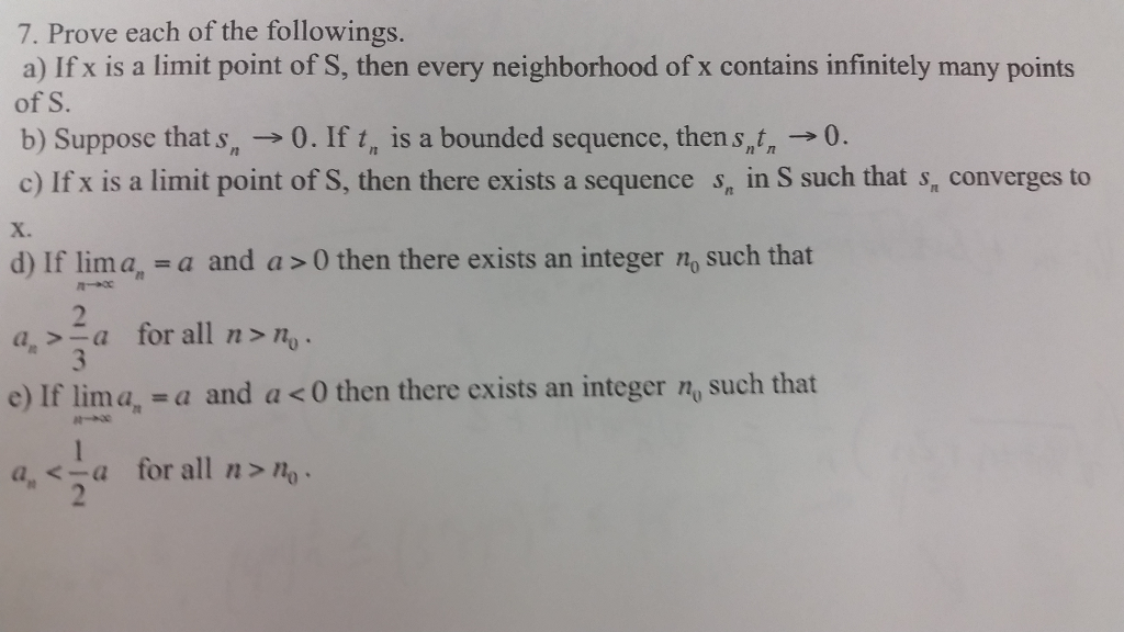 Solved Prove each of the followings. If x is a limit point | Chegg.com