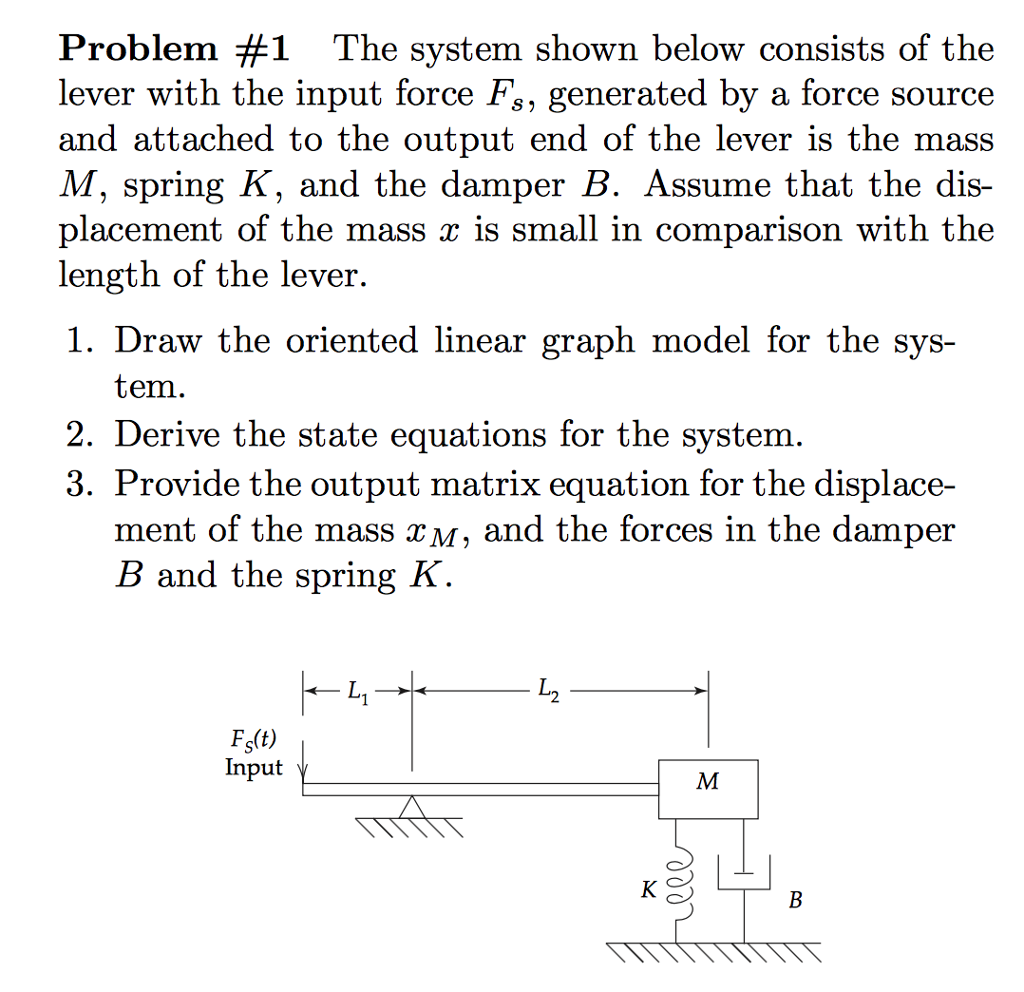 Solved The system shown below consists of the lever with the | Chegg.com