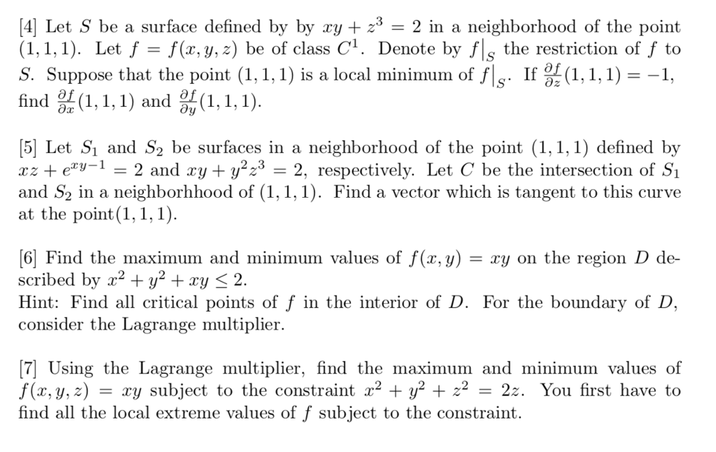 Solved 4 Let S be a surface defined by by ry 232in a | Chegg.com Solved 4 Let S be a surface defined by by ry 232in a | Chegg.com