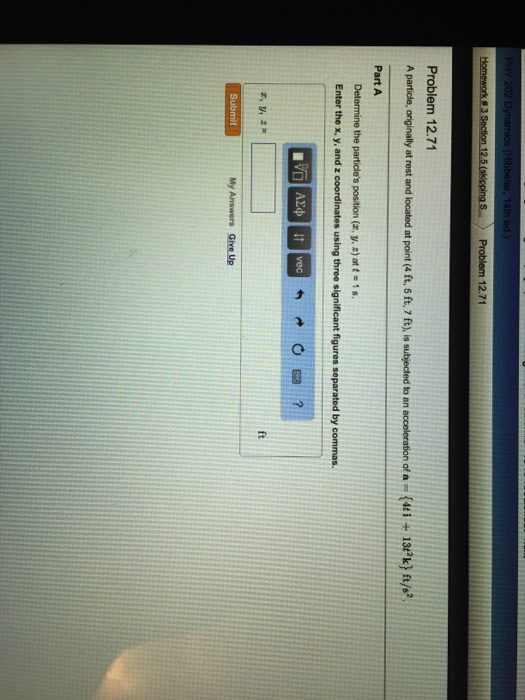 Solved A particle, originally at rest and located at point(4 | Chegg.com