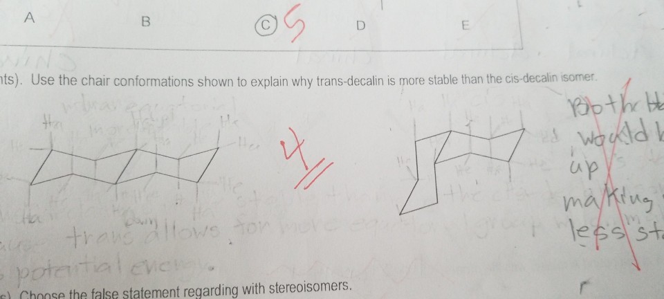 Solved ts). Use the chair conformations shown to explain why | Chegg.com