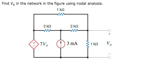 Solved Find Vo in the network in the figure using nodal | Chegg.com