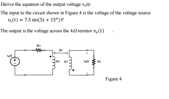 Solved Derive the equation of the output voltage v_o(t) The | Chegg.com