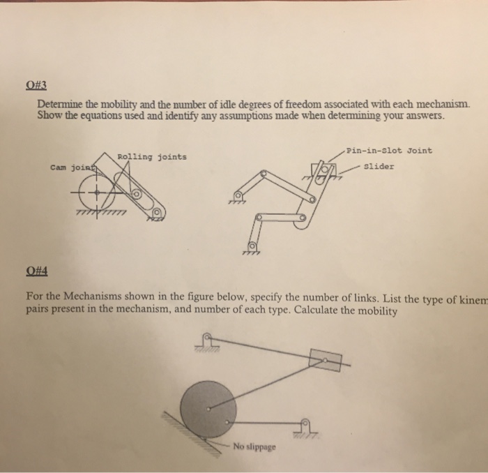 Solved Determine the mobility and the number of idle degrees | Chegg.com