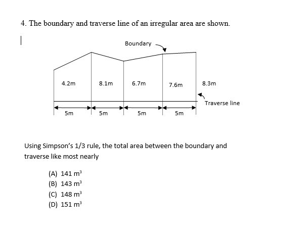 Solved 4. The boundary and traverse line of an irregular | Chegg.com