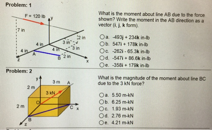Solved What is the moment about line AB | Chegg.com