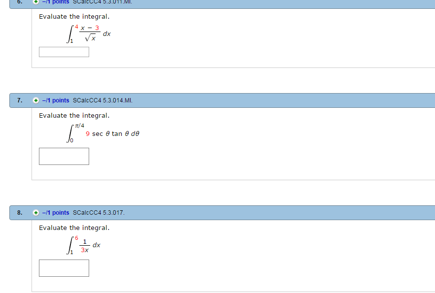 Solved Evaluate the integral. Integral^4_1 x - 3/squareroot | Chegg.com