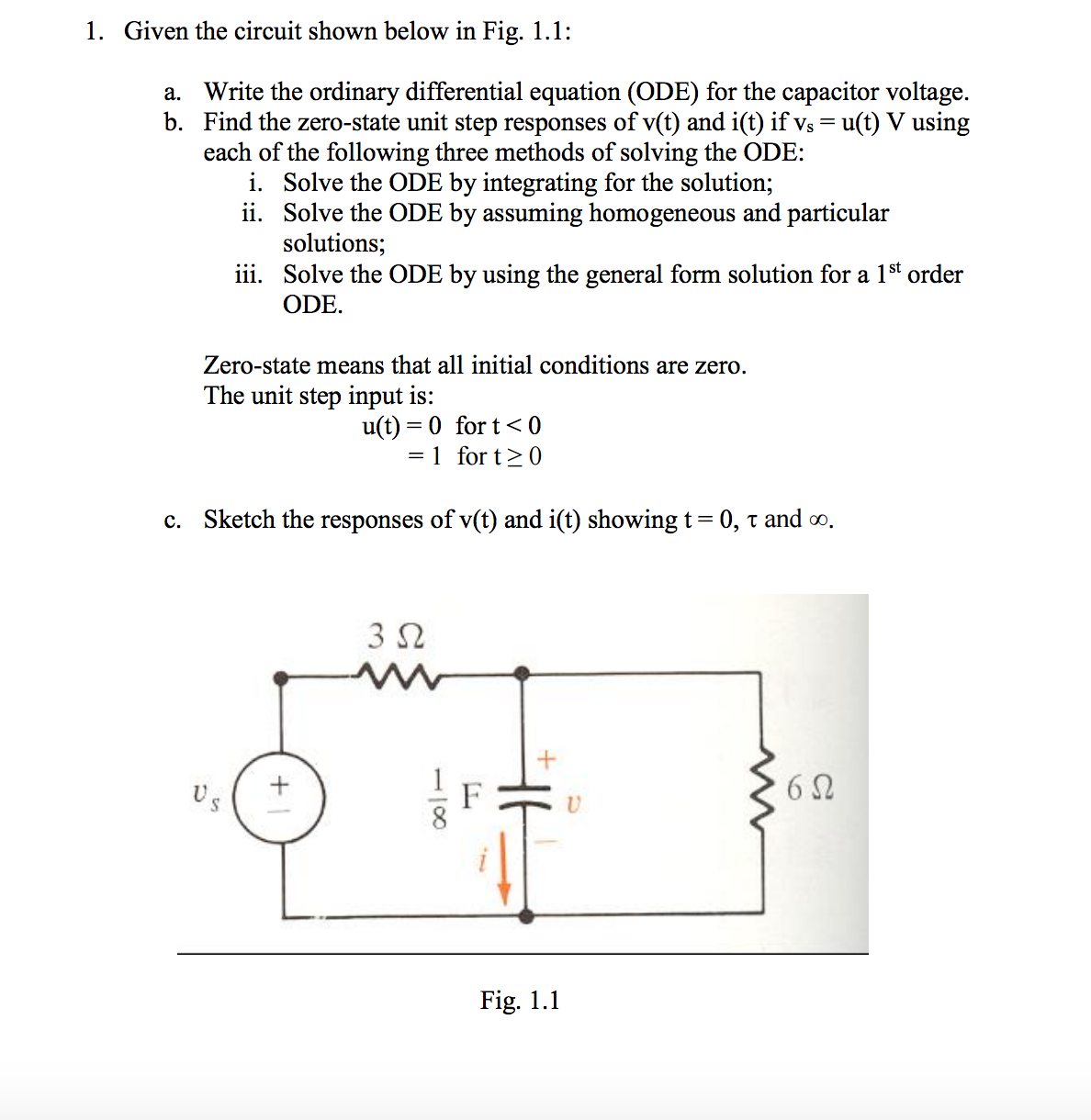 Solved Given the circuit shown below in Fig. 1.1: Write the | Chegg.com