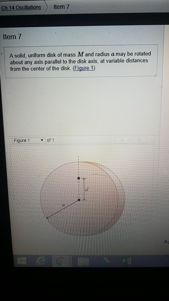 Solved 14 Oscillations Item 7 Item 7 A solid, uniform disk | Chegg.com