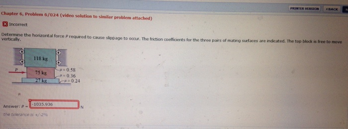 Solved Printer Version Chapter 6 Problem 6 024 Video Chegg