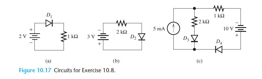 Solved Exercise 10.8 Find the diode states for the circuits | Chegg.com