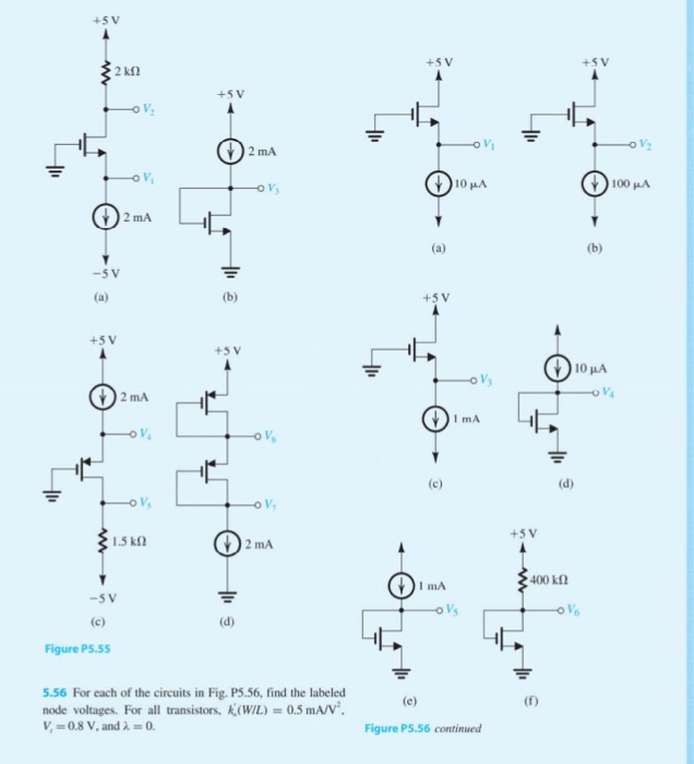 Solved +5 V 2mA. 2 mA LI 5 V (a) (b) +5V +5V o V 1.5 km 2 mA | Chegg.com