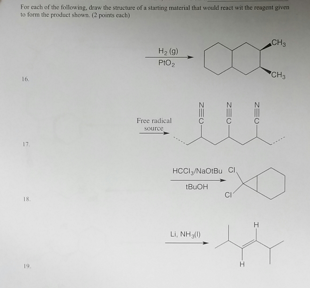 Solved For each of the following, draw the structure of a | Chegg.com