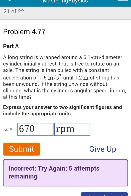 Solved A long string is wrapped around a 6.1-cm-diameter | Chegg.com