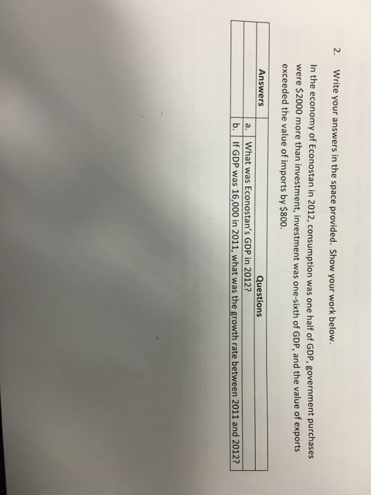 Solved: Write Your Answers In The Space Provided. Show You... | Chegg.com