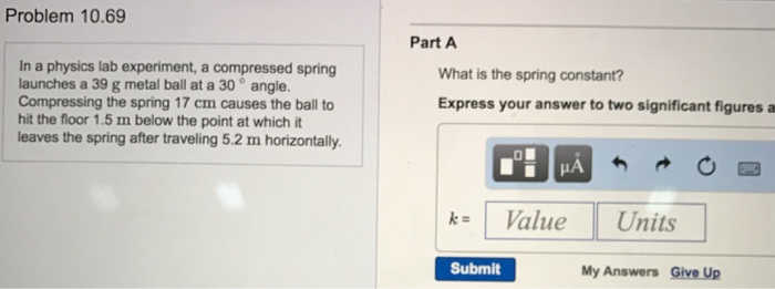 Solved In a physics lab experiment, a compressed spring | Chegg.com