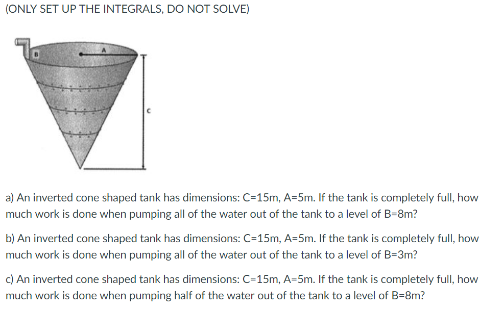 Solved ONLY SET UP THE INTEGRALS, DO NOT SOLVE) a) An | Chegg.com