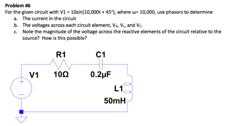 Solved Problem #6 For the given circuit with V1- | Chegg.com