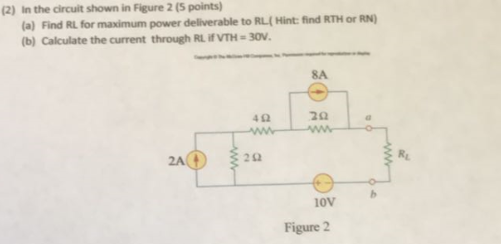 Solved In the circuit shown in Figure 2 Find RL for maximum | Chegg.com