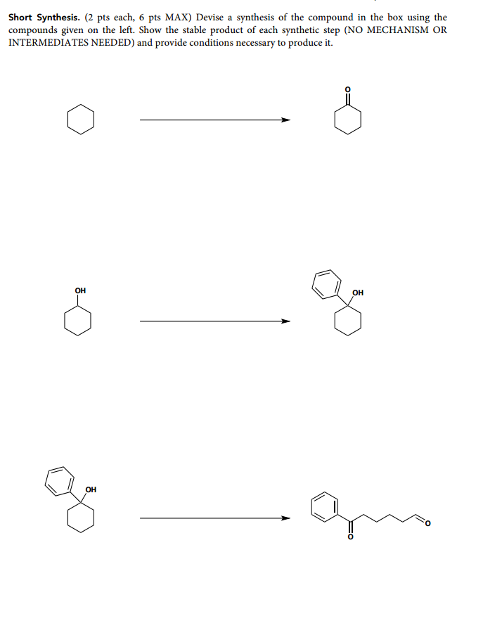 Solved Short Synthesis. each, MAX) Devise a synthesis of the | Chegg.com