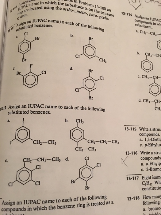 Solved Assign an IUPAC name to each of the following | Chegg.com