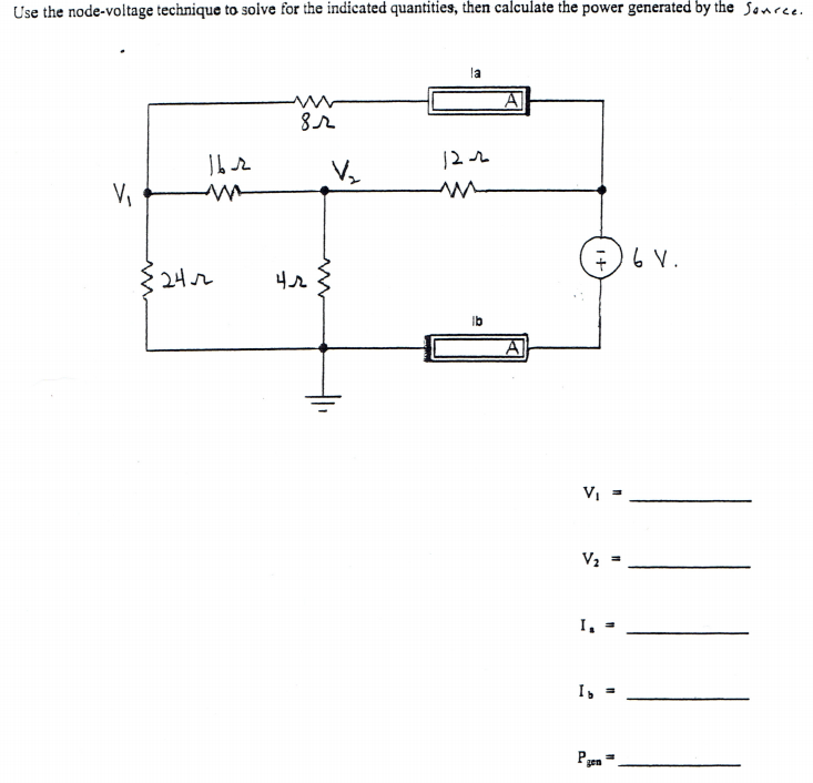 Solved Use the node-voltage technique to solve tor the | Chegg.com
