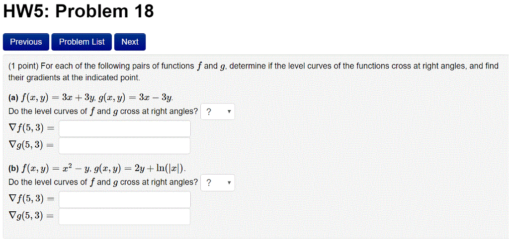 Solved For each of the following pairs of functions f and g, | Chegg.com