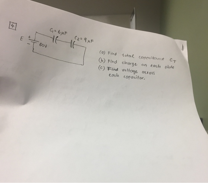 Solved Find total capacitance C_T Find charge on each plate | Chegg.com Solved Find total capacitance C_T Find charge on each plate | Chegg.com