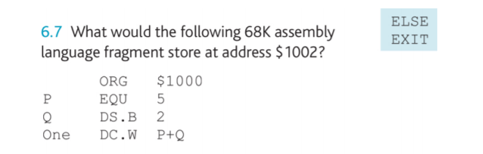 Solved 6.7 What would the following 68K assembly language | Chegg.com