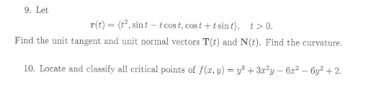 Solved Let r(t)= (t^2,sint -tcost,cost + tsint). t 0. Find | Chegg.com