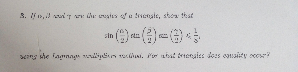 Solved If alpha, beta and gamma are the angles of a | Chegg.com