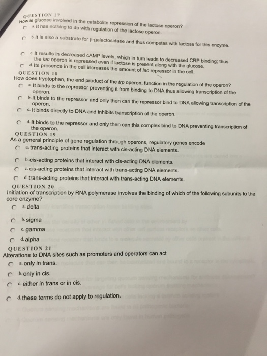 Solved How is glucose involved in the catabolite repression | Chegg.com
