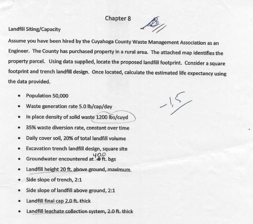 Calculating the estimated landfill life expectancy | Chegg.com