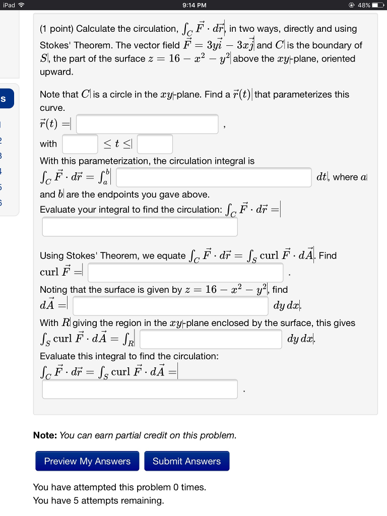 Solved Calculate the circulation, integral _C F^vector | Chegg.com