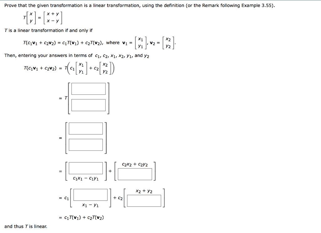 Solved Prove that the given transformation is a linear | Chegg.com