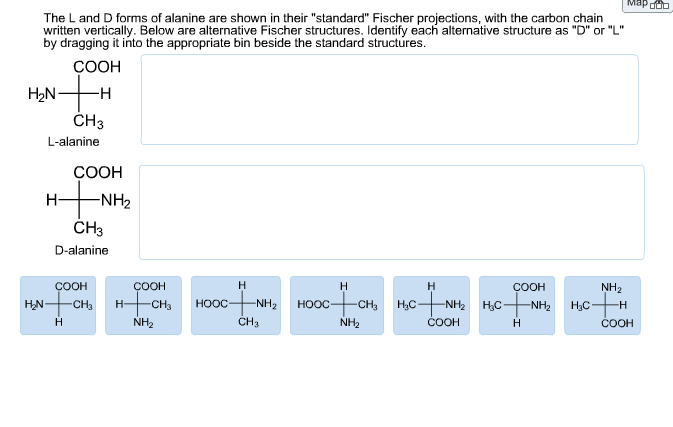 Solved The L and D forms of alanine are shown in their | Chegg.com