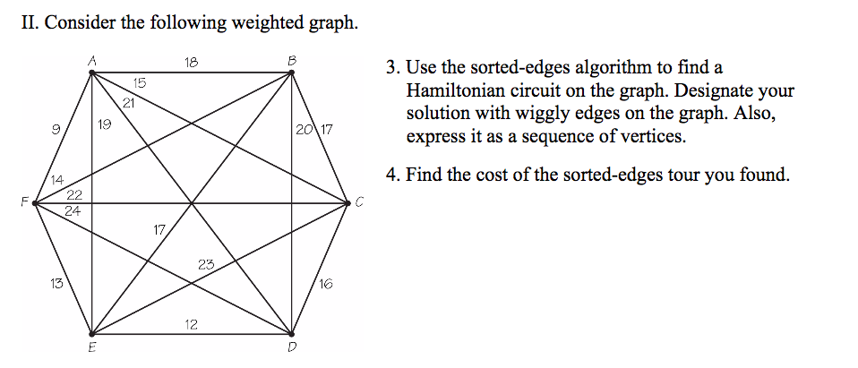 Solved Consider The Following Weighted Graph Use The 