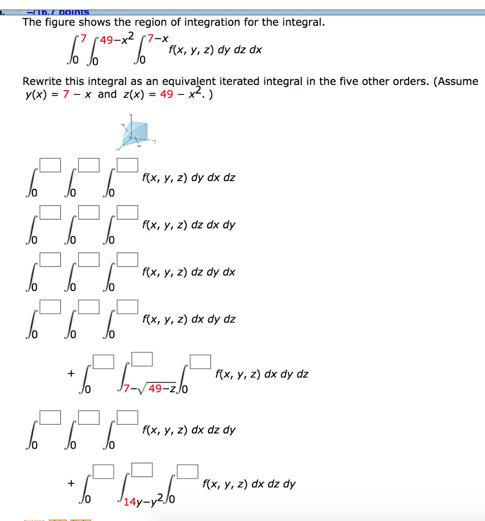 Solved The figure shows the region of integration for the | Chegg.com