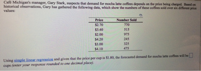 Solved Caf Michigan's manager, Gary Stark, suspects that | Chegg.com
