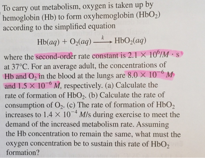 Solved To carry out metabolism, oxygen is taken up by | Chegg.com