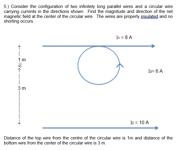 Solved 5.) Consider the configuration of two infinitely long | Chegg.com