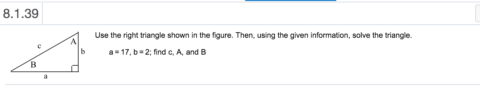 Solved Use the right triangle shown in the figure. Then, | Chegg.com