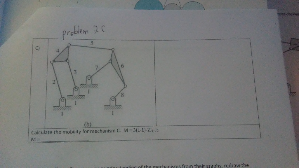 Solved b) Redraw the mechanism from Problem 1C, when link 2 | Chegg.com