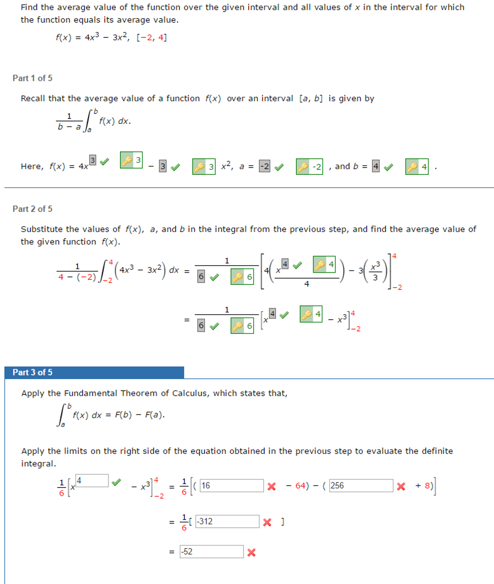 Solved Find The Average Value Of The Function Over The Given Chegg