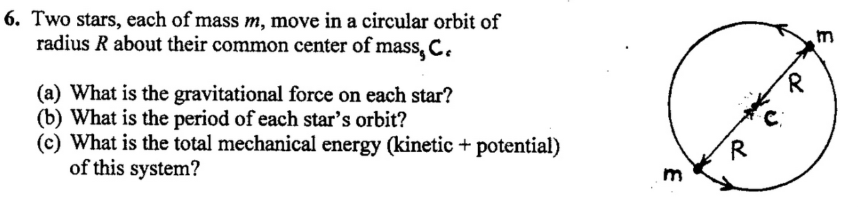 Solved Two stars, each of mass m, move in a circular orbit | Chegg.com